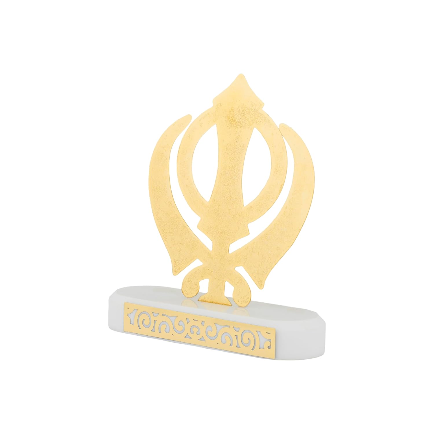 Khanda Sikh Symbol 24 karat Gold Plated Metallic Design modern showpie ...